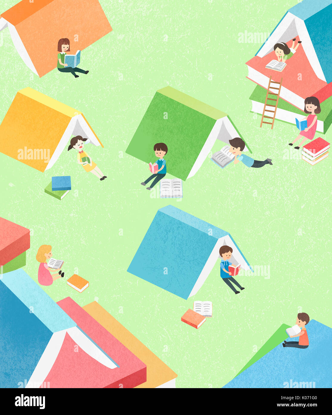 People concentrating on reading books Stock Photo - Alamy