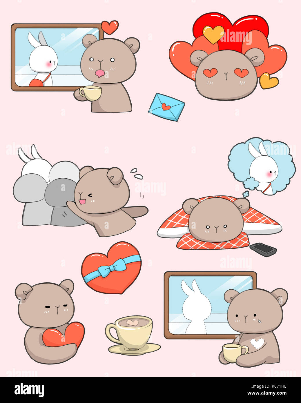 Various emotions of cute bears Stock Photo - Alamy