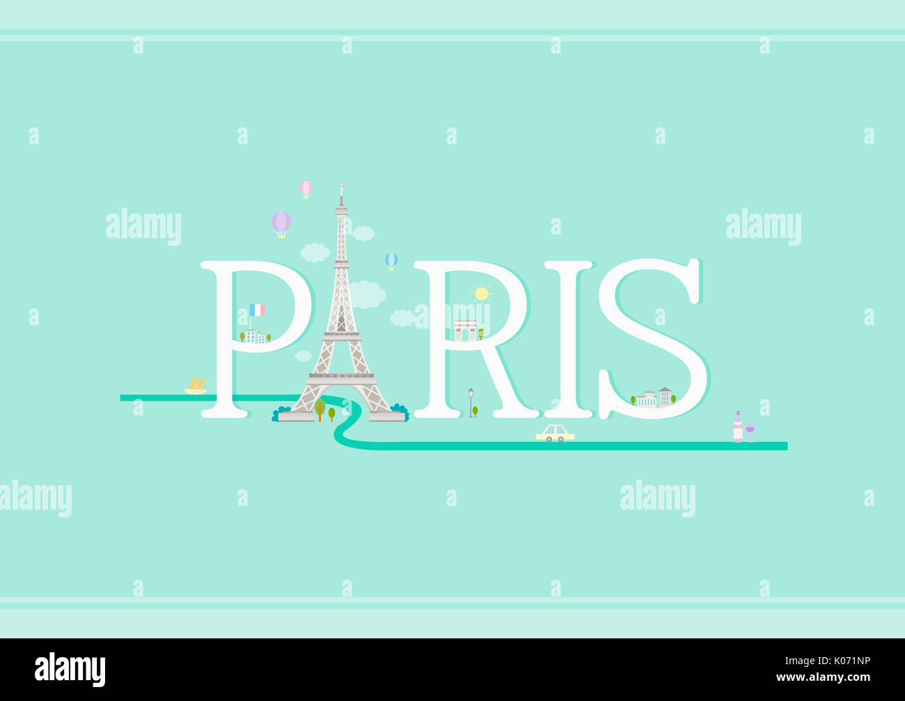 Typography of English letters for PARIS Stock Photo - Alamy