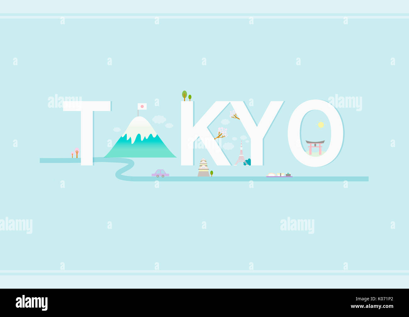 Typographic English letters for TOKYO Stock Photo - Alamy