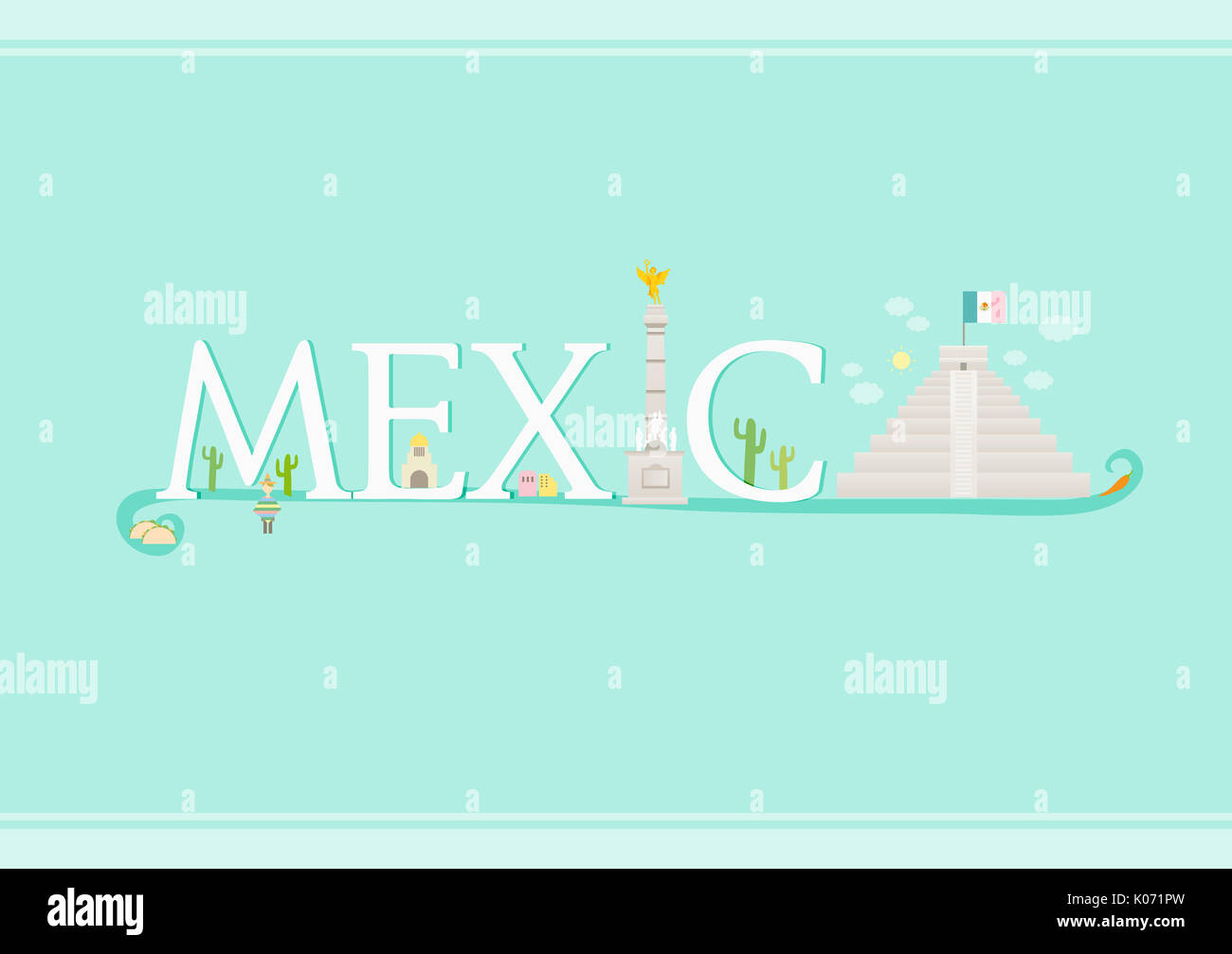 Typographic English letters for MEXICO Stock Photo - Alamy