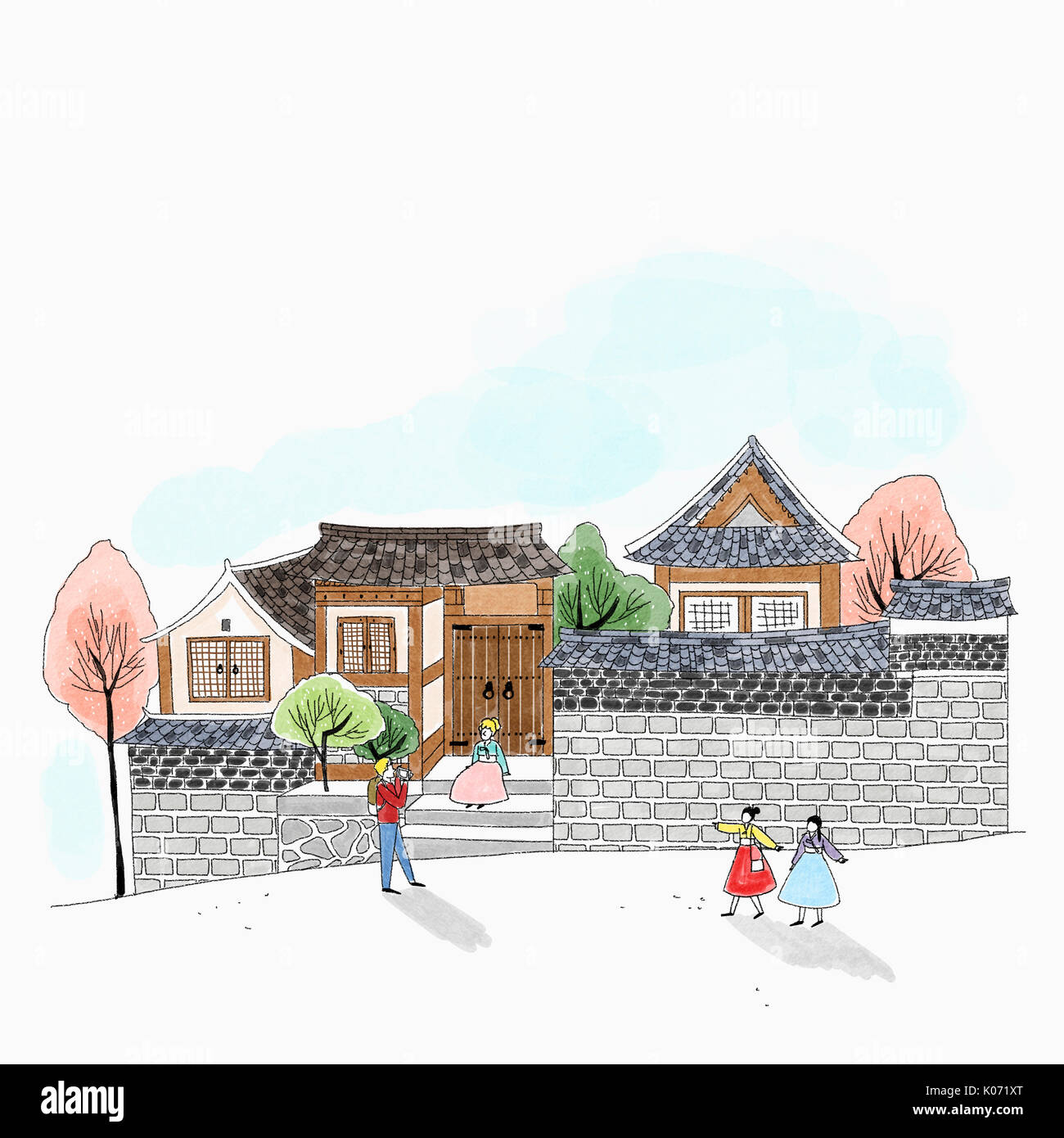 Korean landmark, Bukchon Hanok Village Stock Photo - Alamy