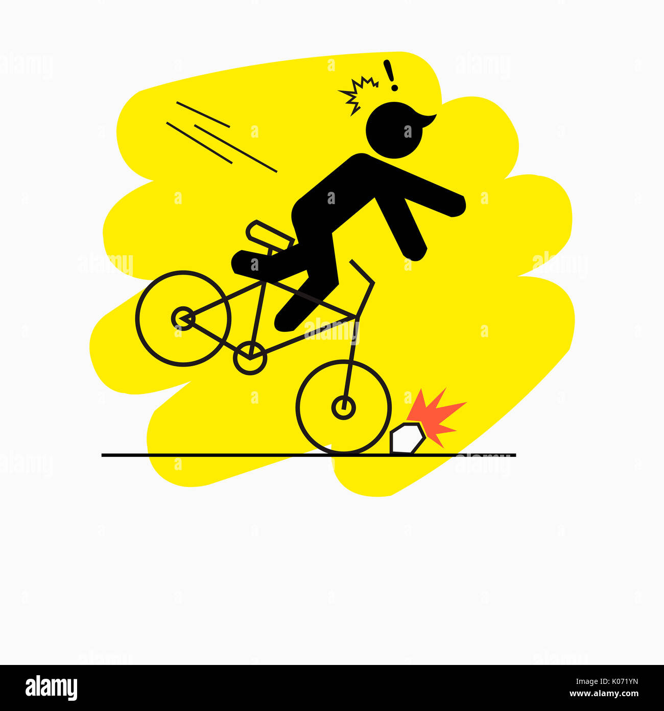 Pictogram icon of person riding a bike Stock Photo - Alamy