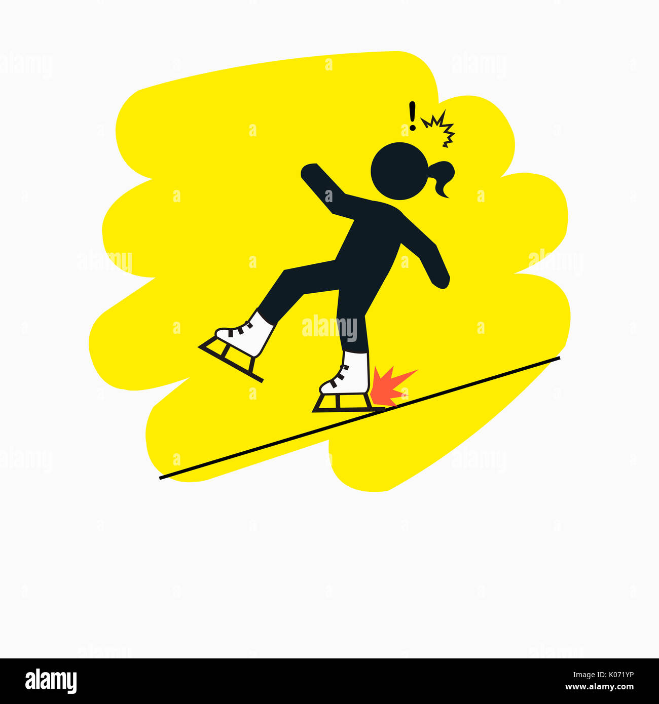 Pictogram icon of woman ice skating Stock Photo - Alamy