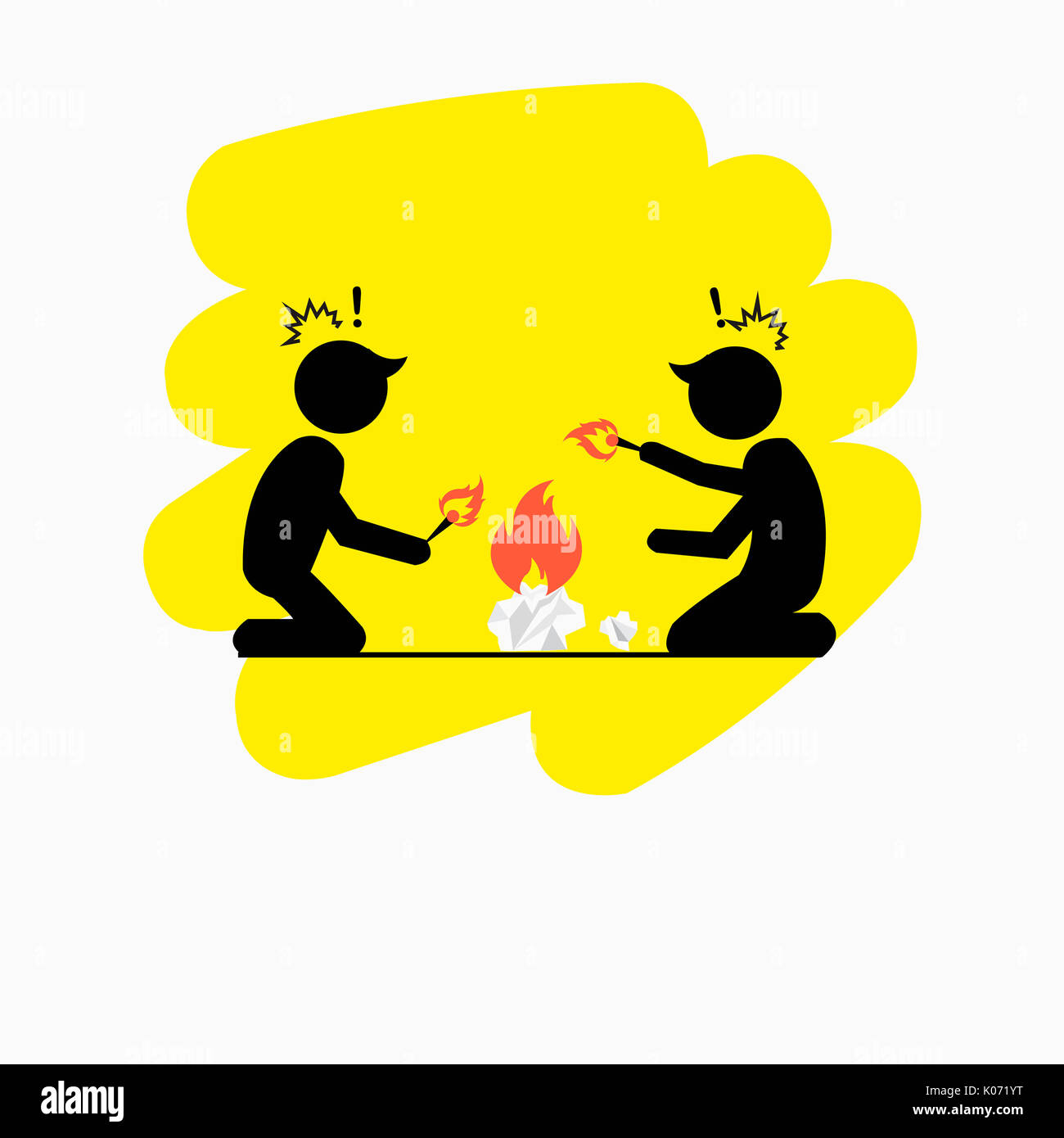 Children Playing With Fire Clipart Words