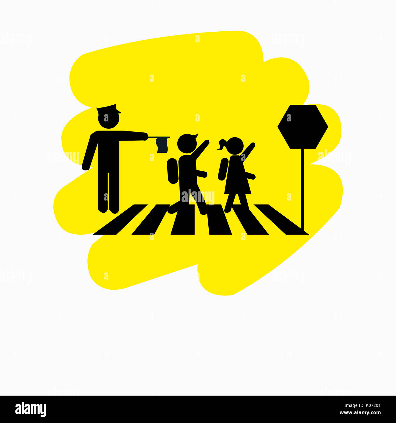 Pictogram icon of people crossing the road Stock Photo - Alamy