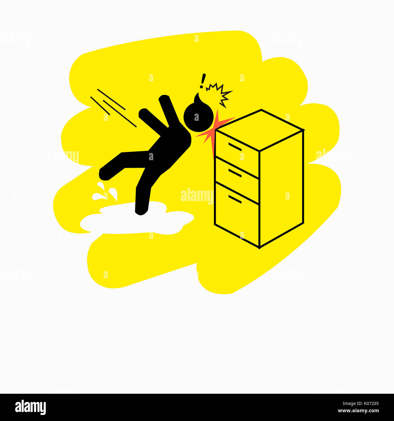 Pictogram icon of child falling down Stock Photo - Alamy