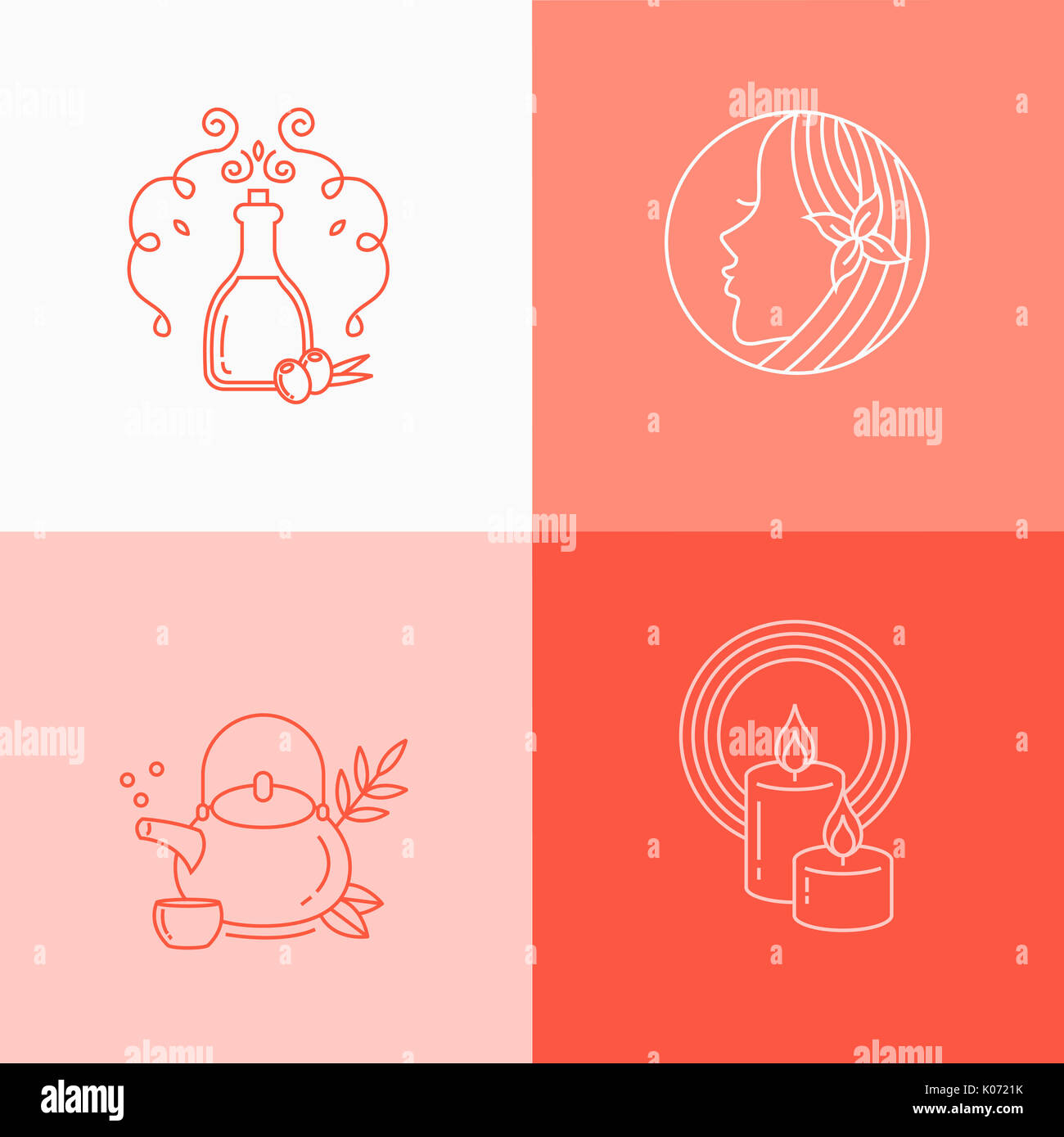 Symbols of beauty treatment Stock Photo - Alamy