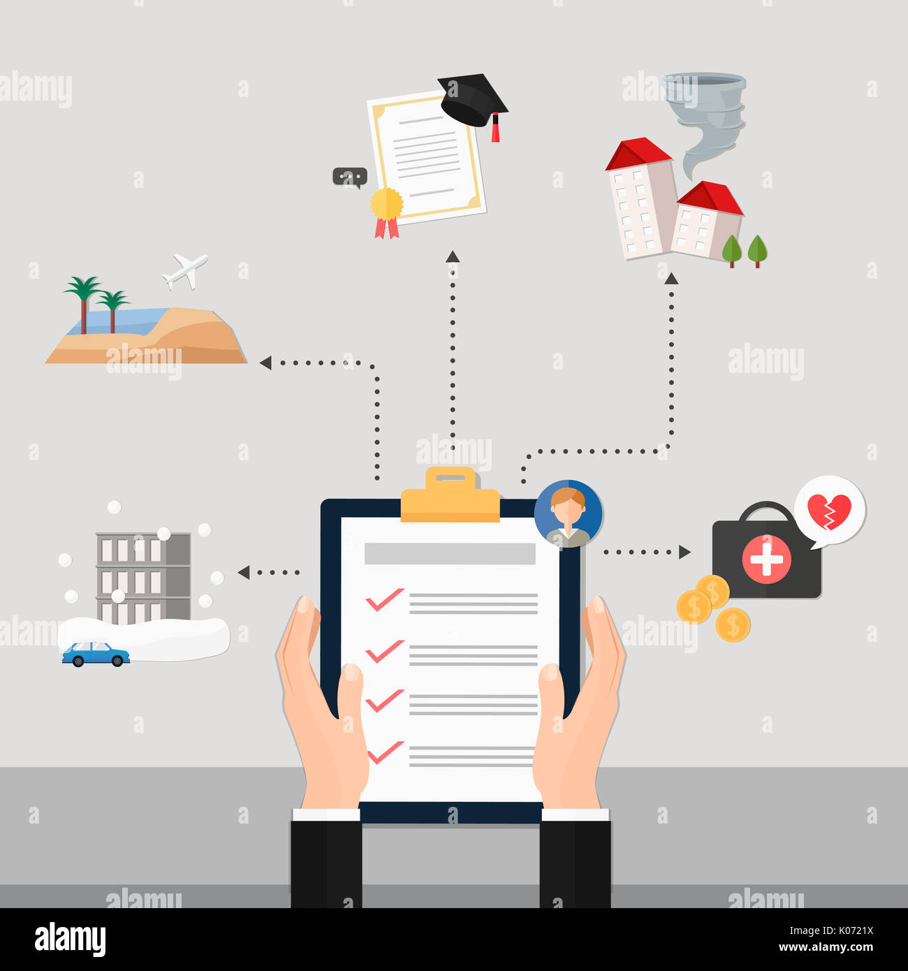 Hands holding insurance contract Stock Photo - Alamy