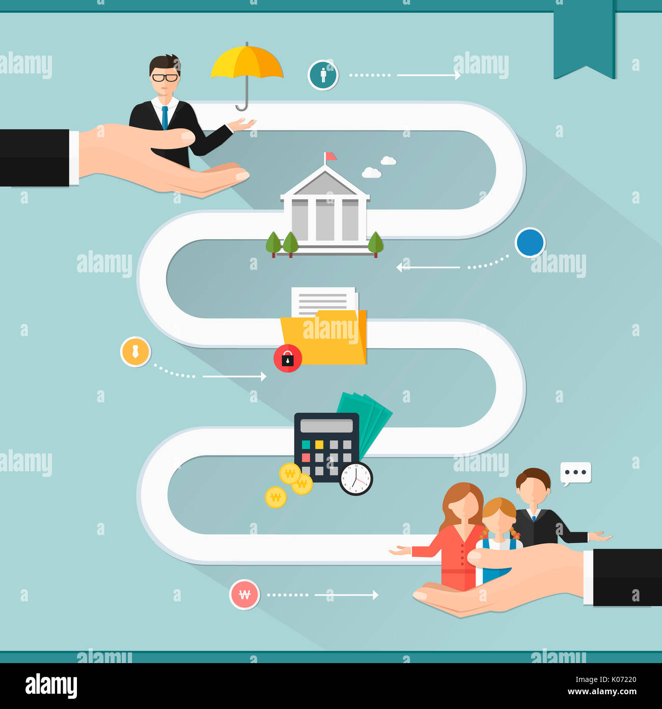 Infographic representing insurance business Stock Photo - Alamy