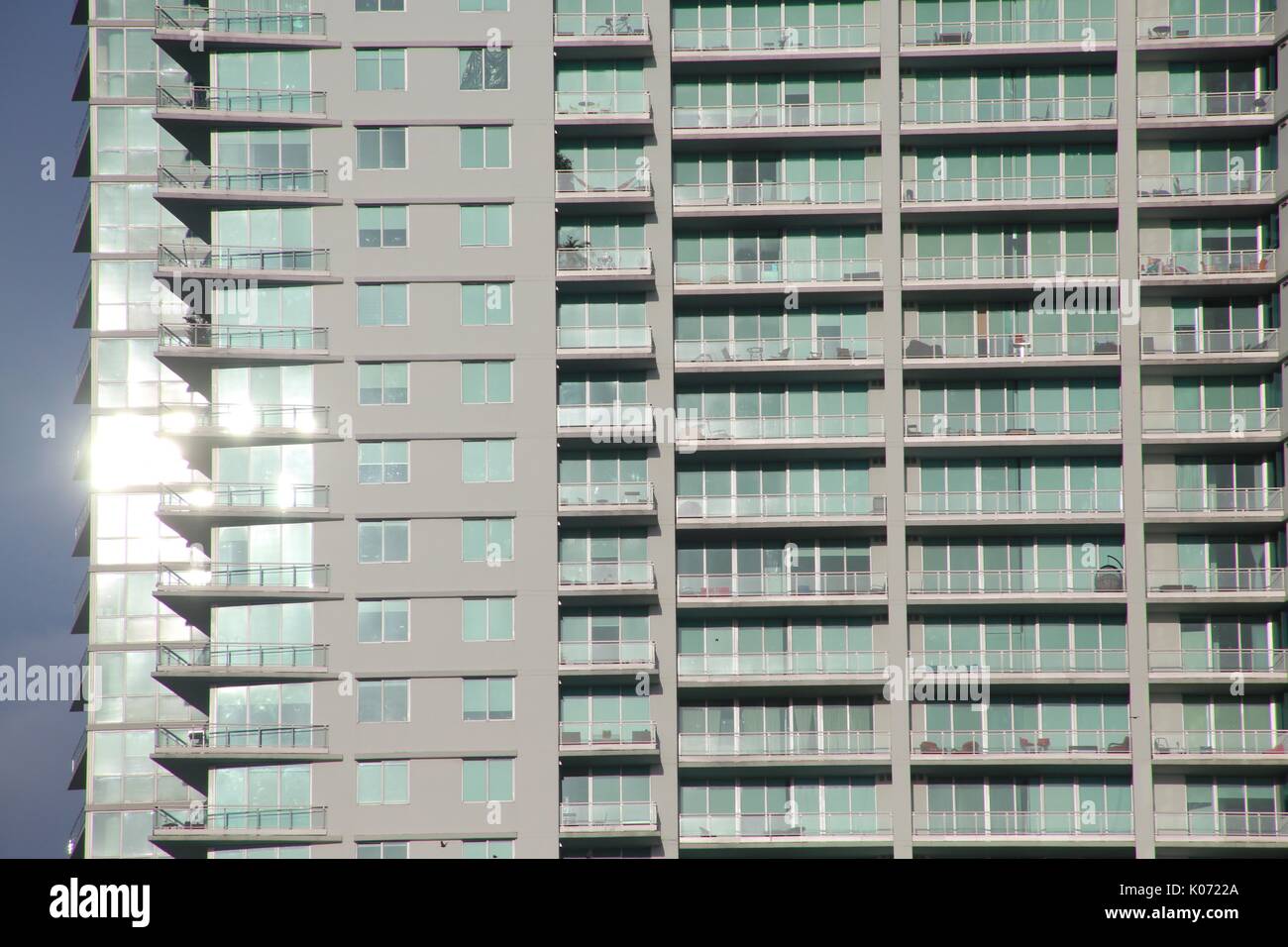 Sun Gleaming Off Windows of Luxury High-Rise Condominiums from tthe ...