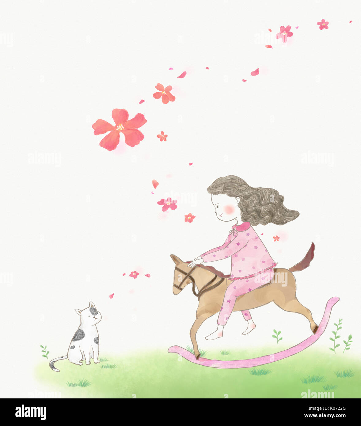 Woman on rocking horse hi-res stock photography and images - Alamy