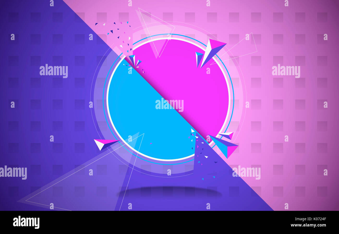 Typographic circle in divided background Stock Photo - Alamy