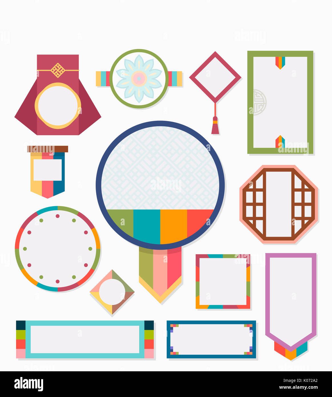 Various stickers of traditional patterns Stock Photo - Alamy