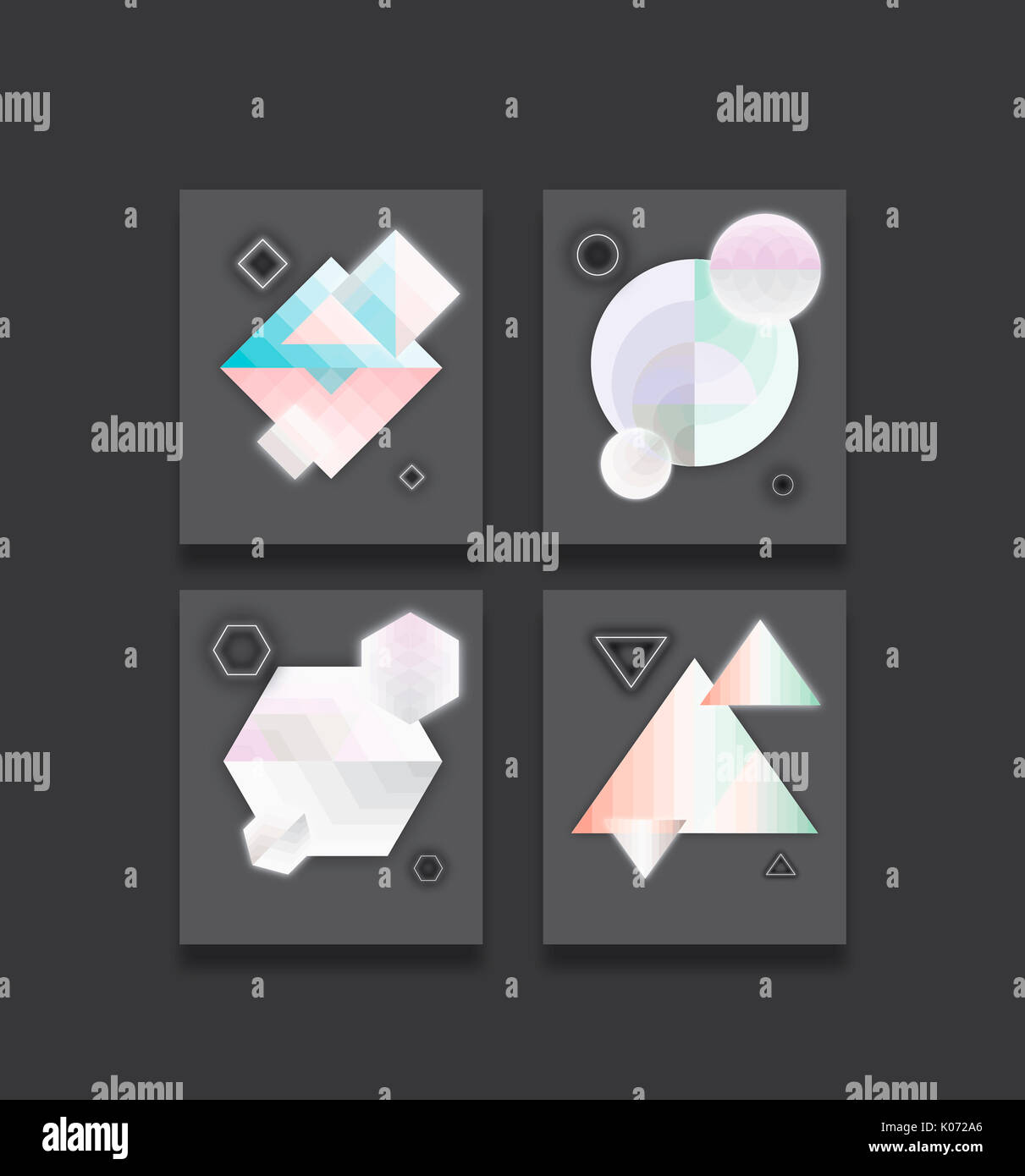 Cards with various geometric patterns Stock Photo - Alamy