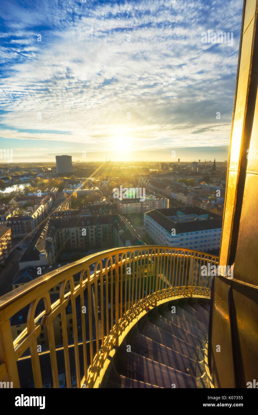 Copenhagen, Hovedstaden, Denmark, Northern Europe. The helix spire at ...
