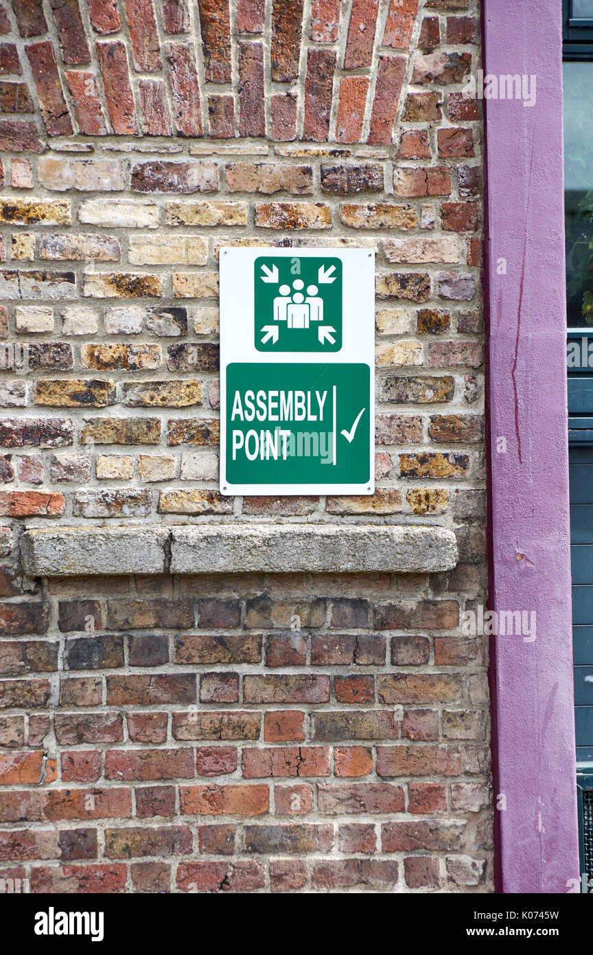 Fire assembly point sign in hi-res stock photography and images - Alamy