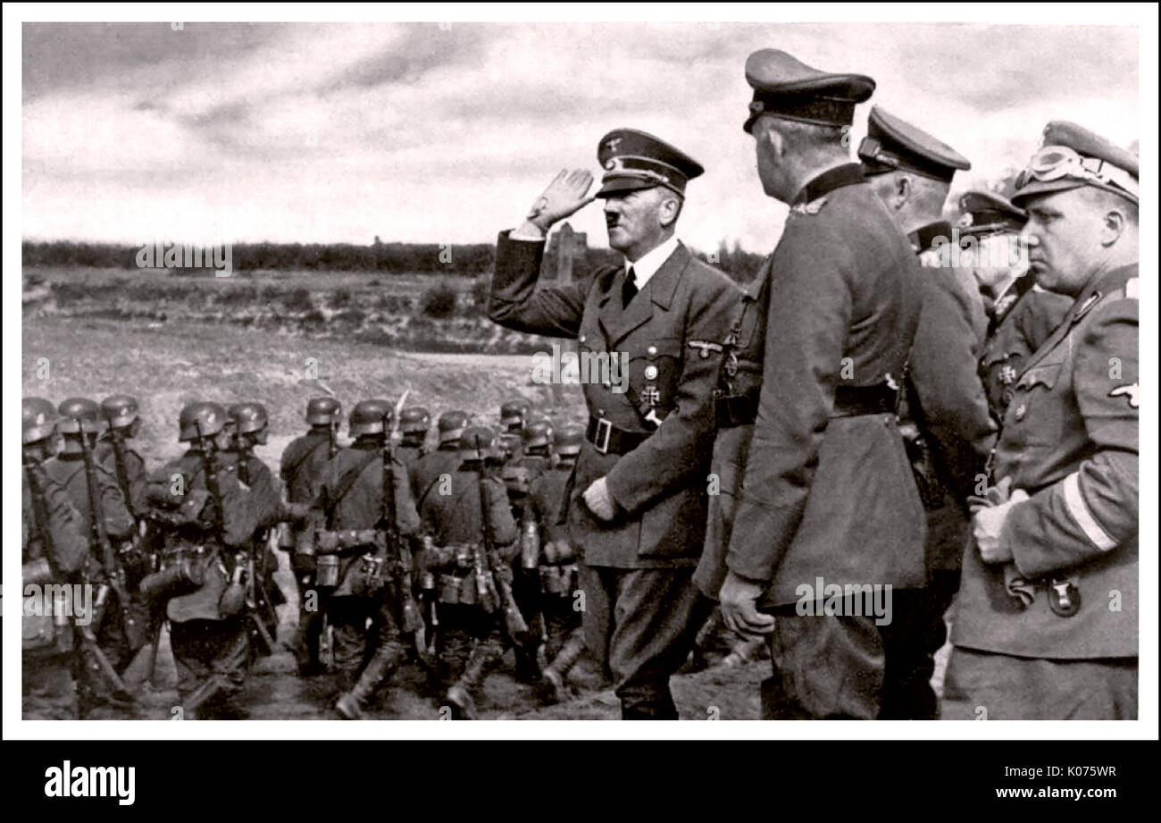 Adolf Hitler Poland Invasion Adolf Hitler Saluting Marching Wehrmacht