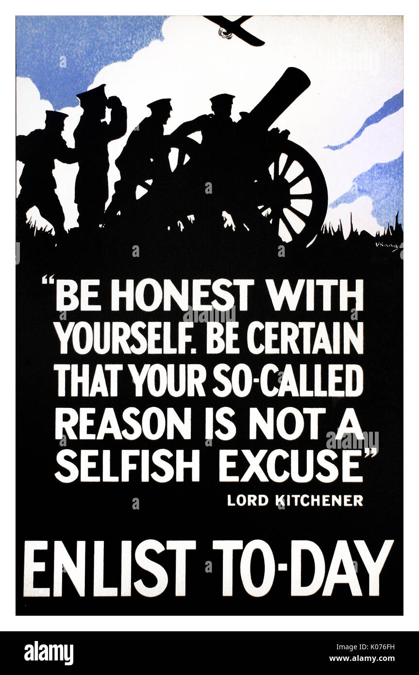 1914 World War 1 Vintage propaganda recruitment poster from Lord ...