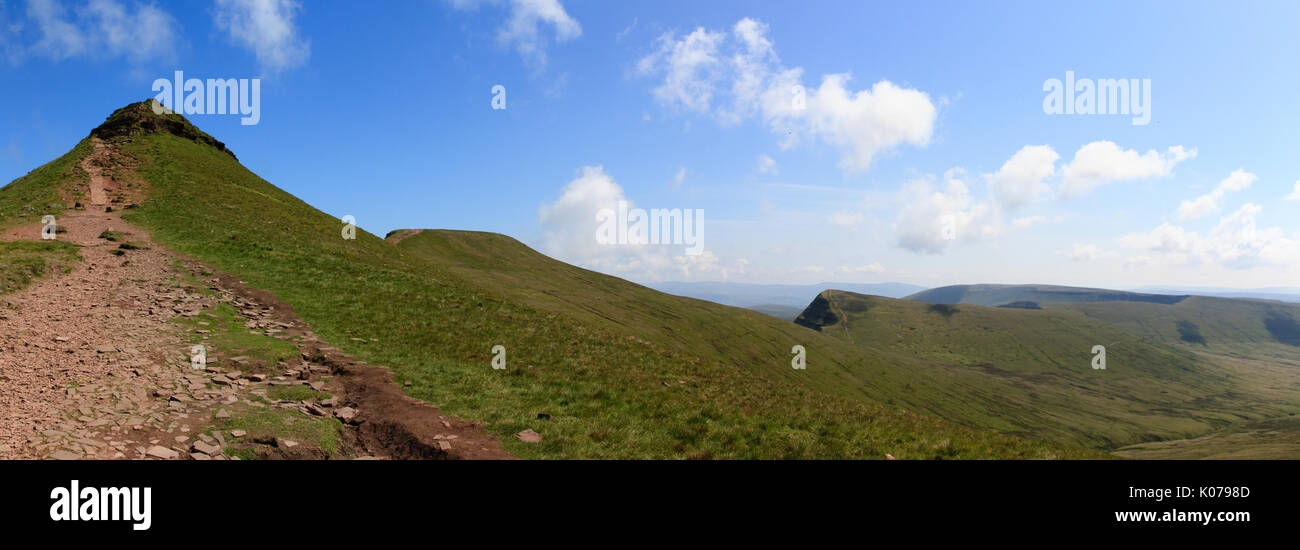 The Pathway leading up to the summit of Corn du, leading on to Pen y ...