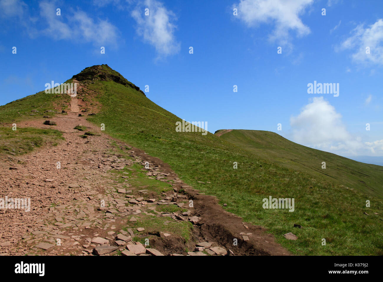 The Pathway leading up to the summit of Corn du, leading on to Pen y ...