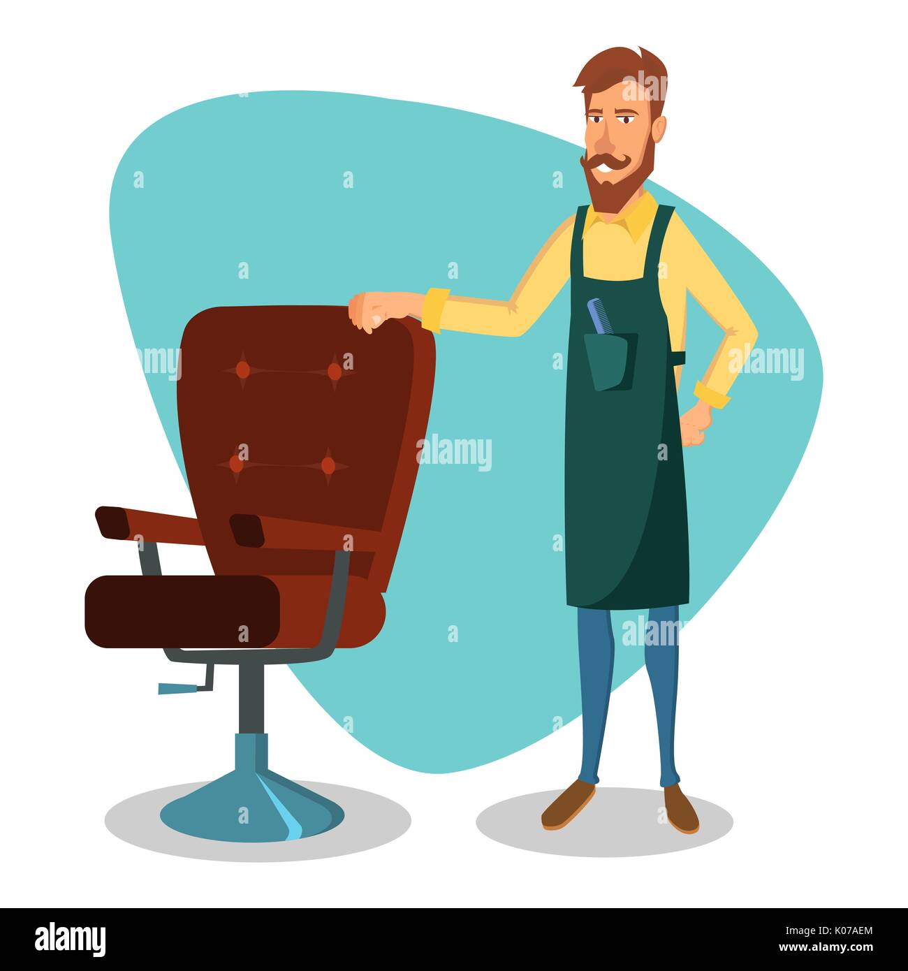 Cute Barber Vector. Cartoon Happy Hipster Barber Man. Professional ...