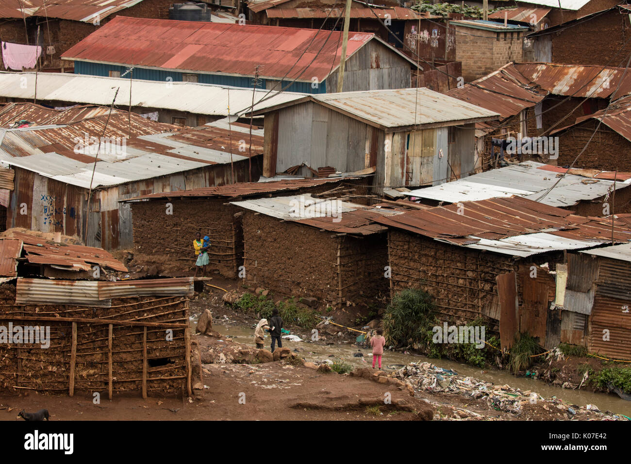 Kibera, one of Africa's largest slums, near Nairobi, Kenya Stock Photo ...