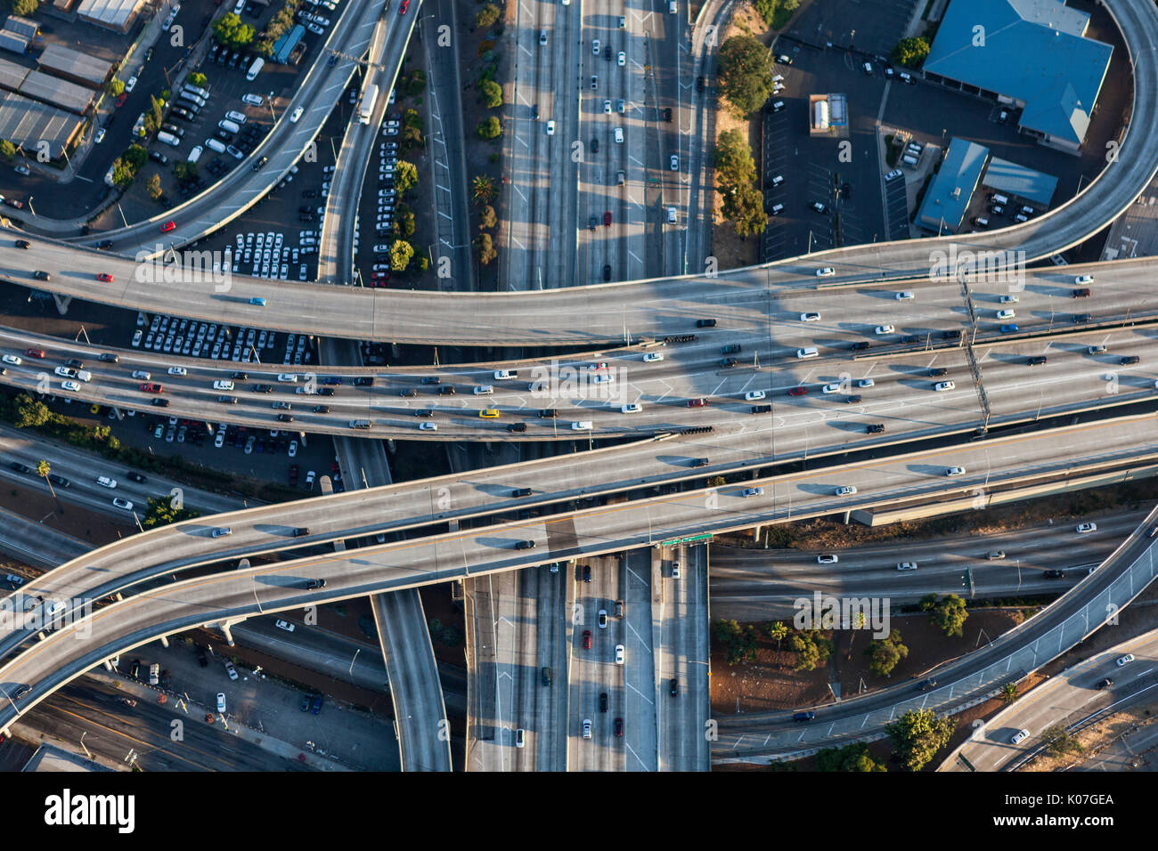 Freeway interchange in downtown los hi-res stock photography and images ...
