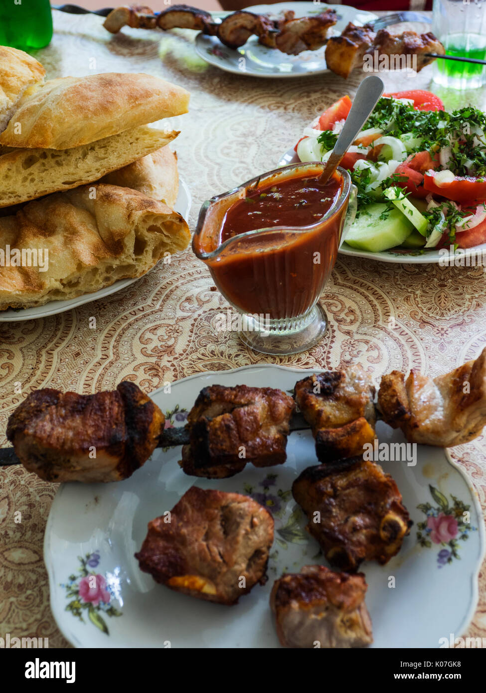 Traditional georgian dish kebab hi-res stock photography and images - Alamy