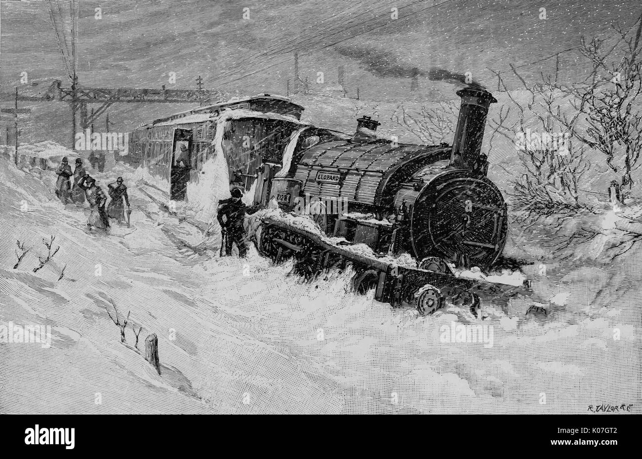 Railway train snow Black and White Stock Photos & Images - Alamy