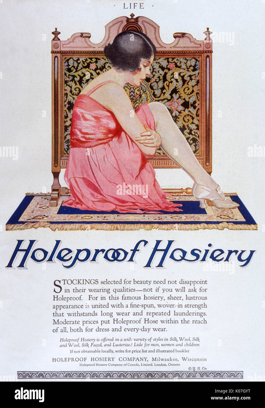 HOLEPROOF HOSIERY 1924 Stock Photo - Alamy