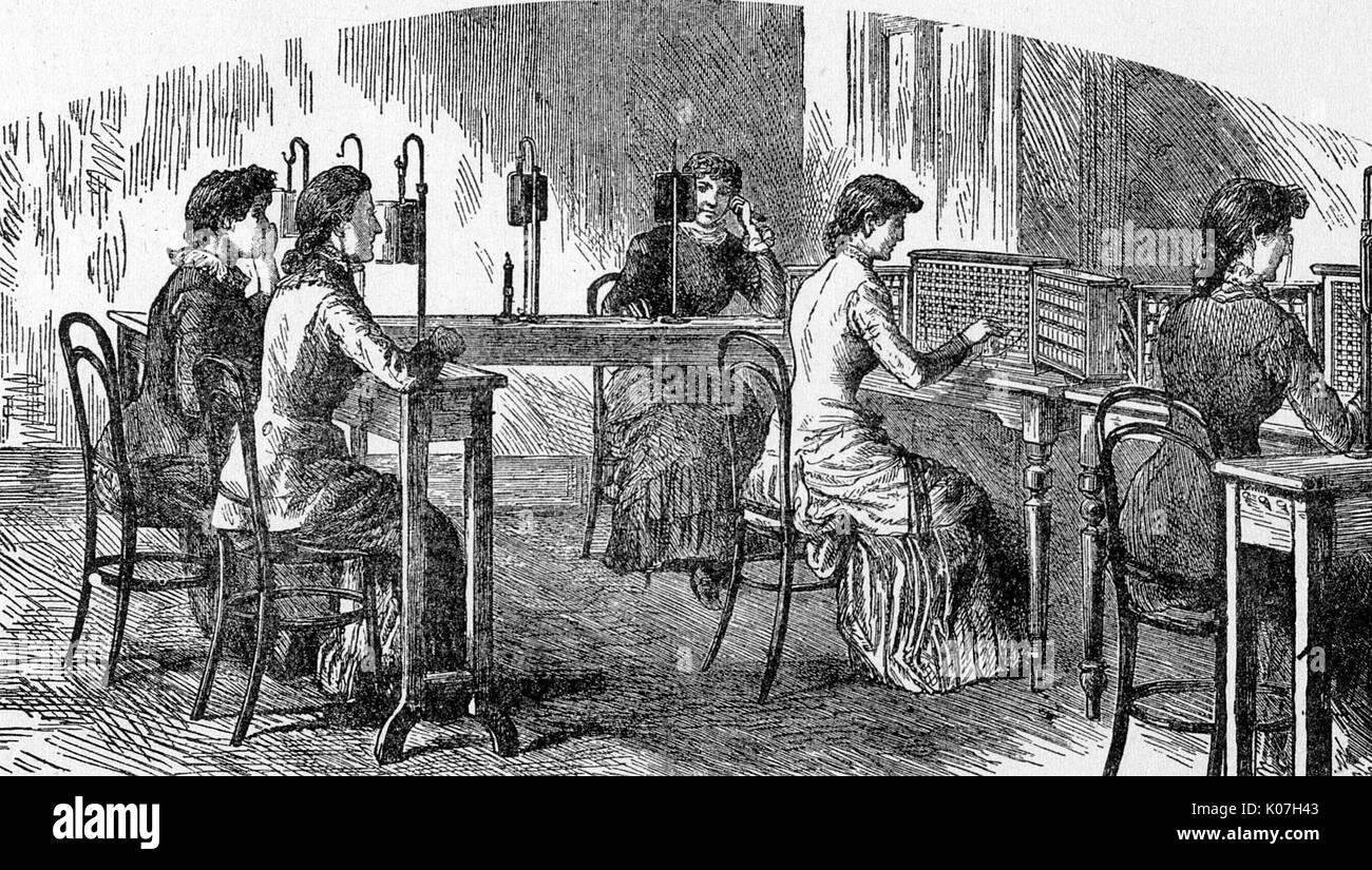 TELEPHONE EXCHANGE 1883 Stock Photo - Alamy