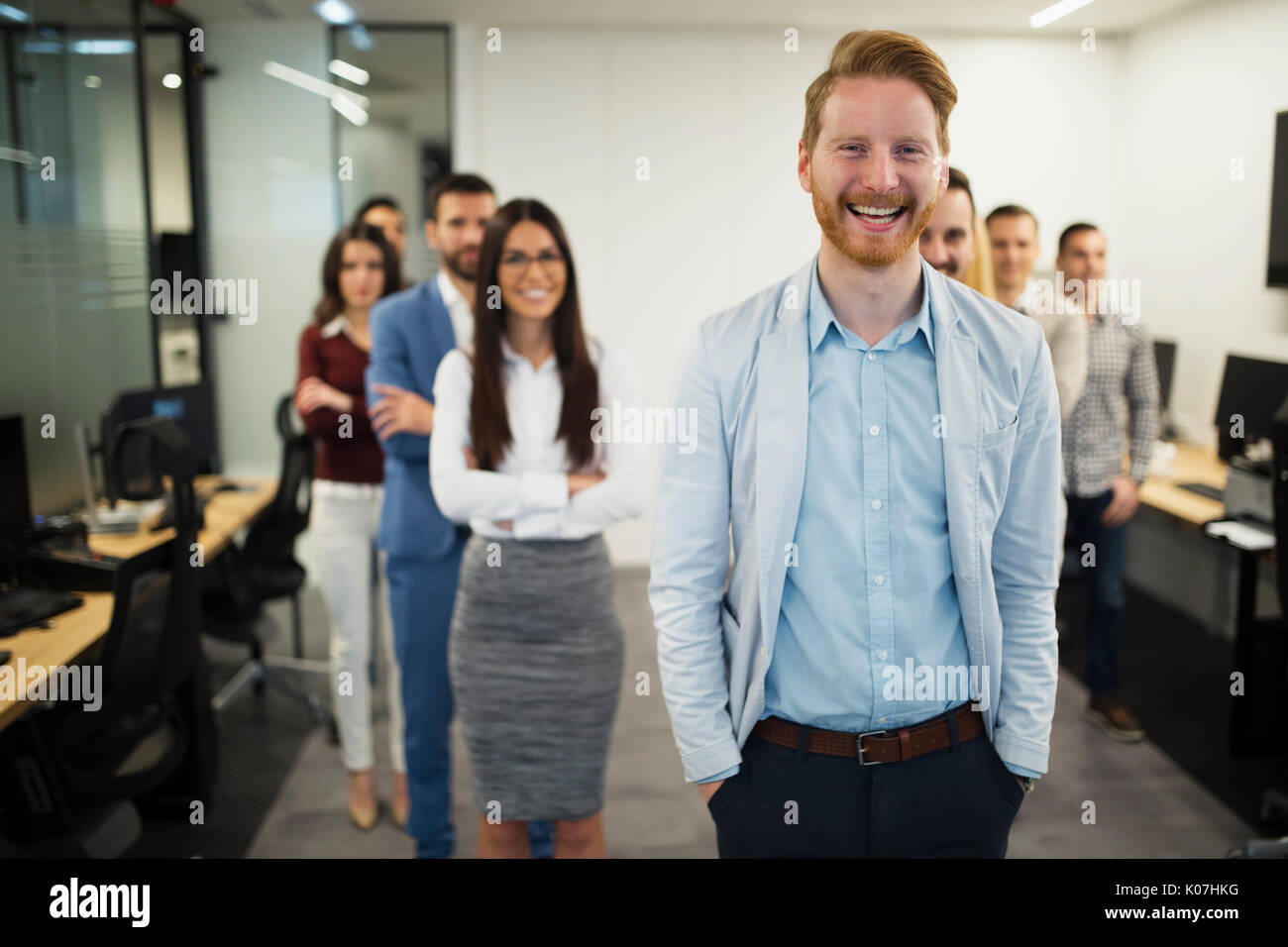 Portrait confident smiling colleagues hi-res stock photography and ...