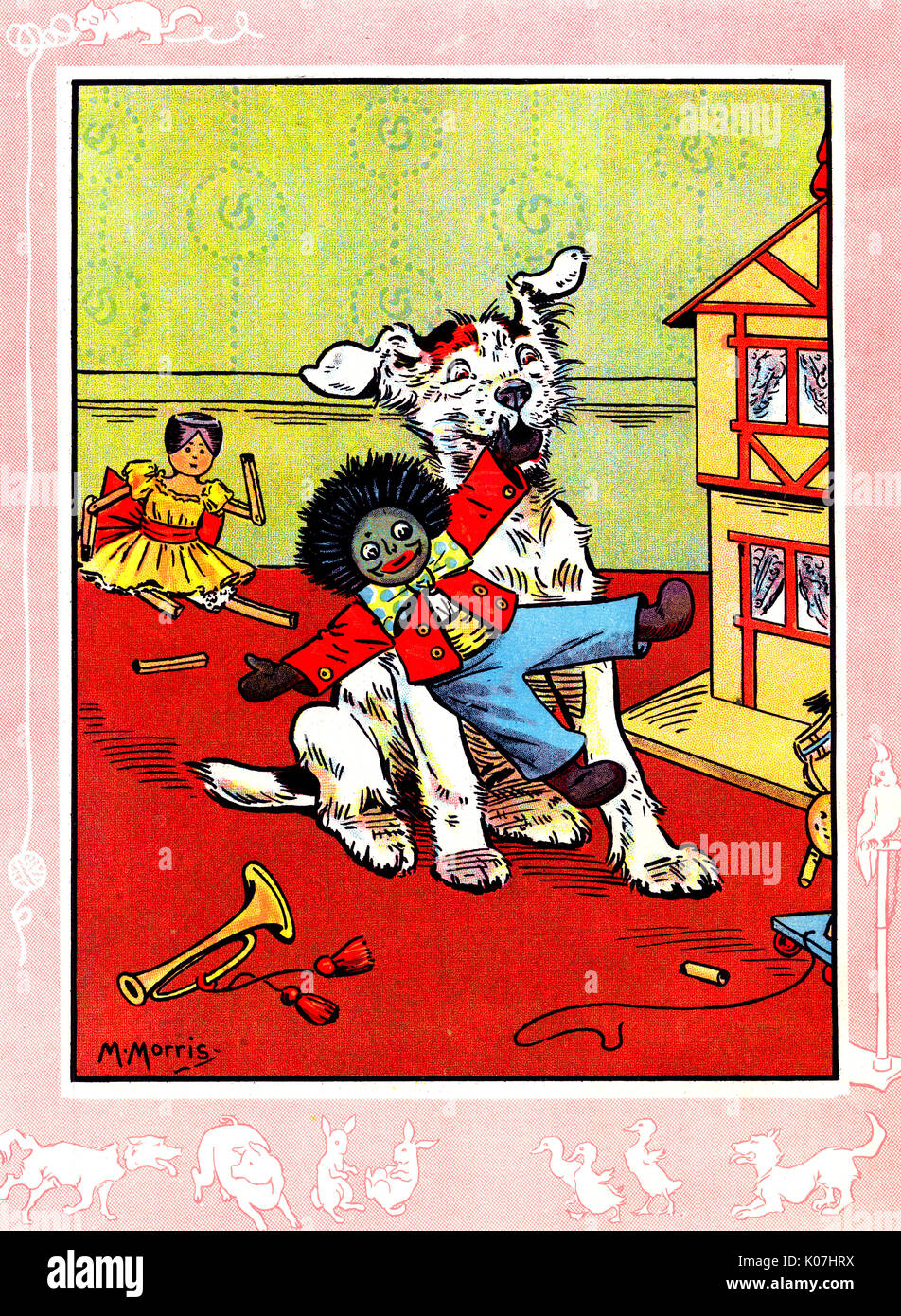 Bobby the dog playing with the toys Stock Photo - Alamy