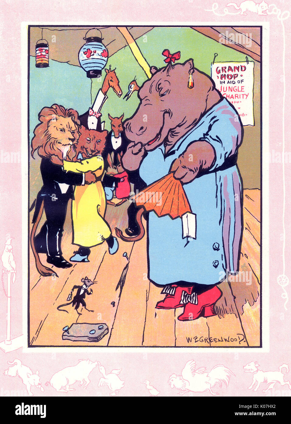 Hippo, mouse, lion and others at a dance Stock Photo - Alamy