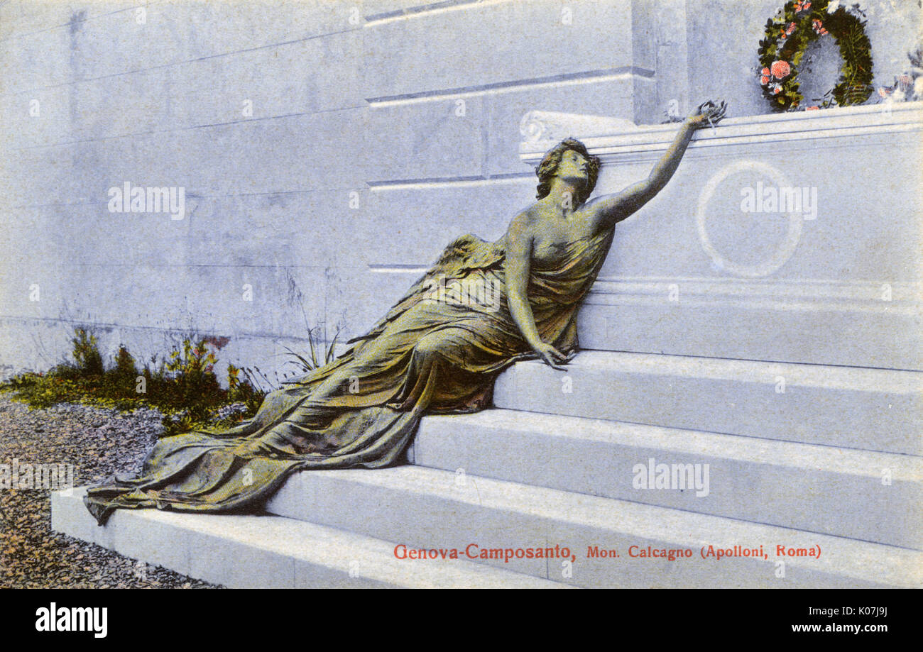 Calcagno family monument, Staglieno Cemetery, Genoa, Italy Stock Photo ...