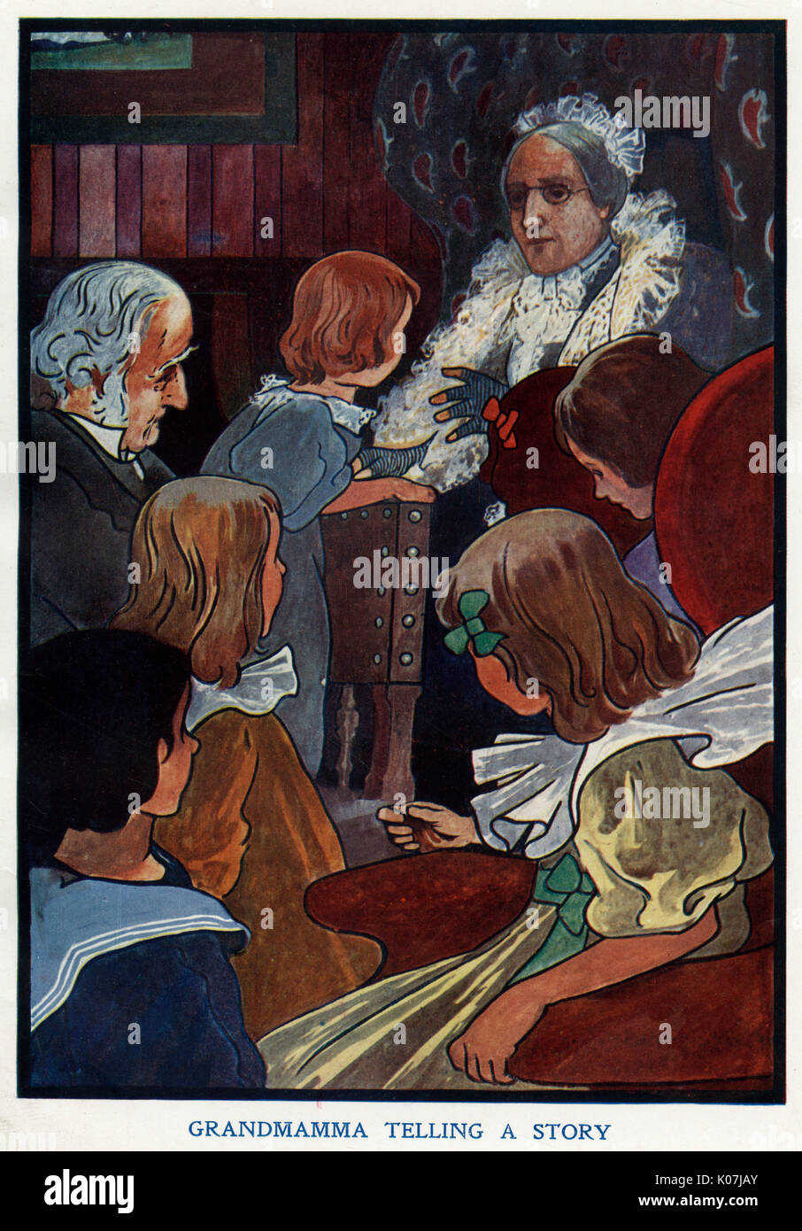 Grandmamma Telling a Story by Charles Robinson Stock Photo - Alamy