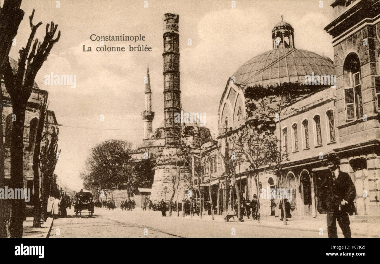 The Column of Constantine or Burnt Column, Istanbul Stock Photo - Alamy