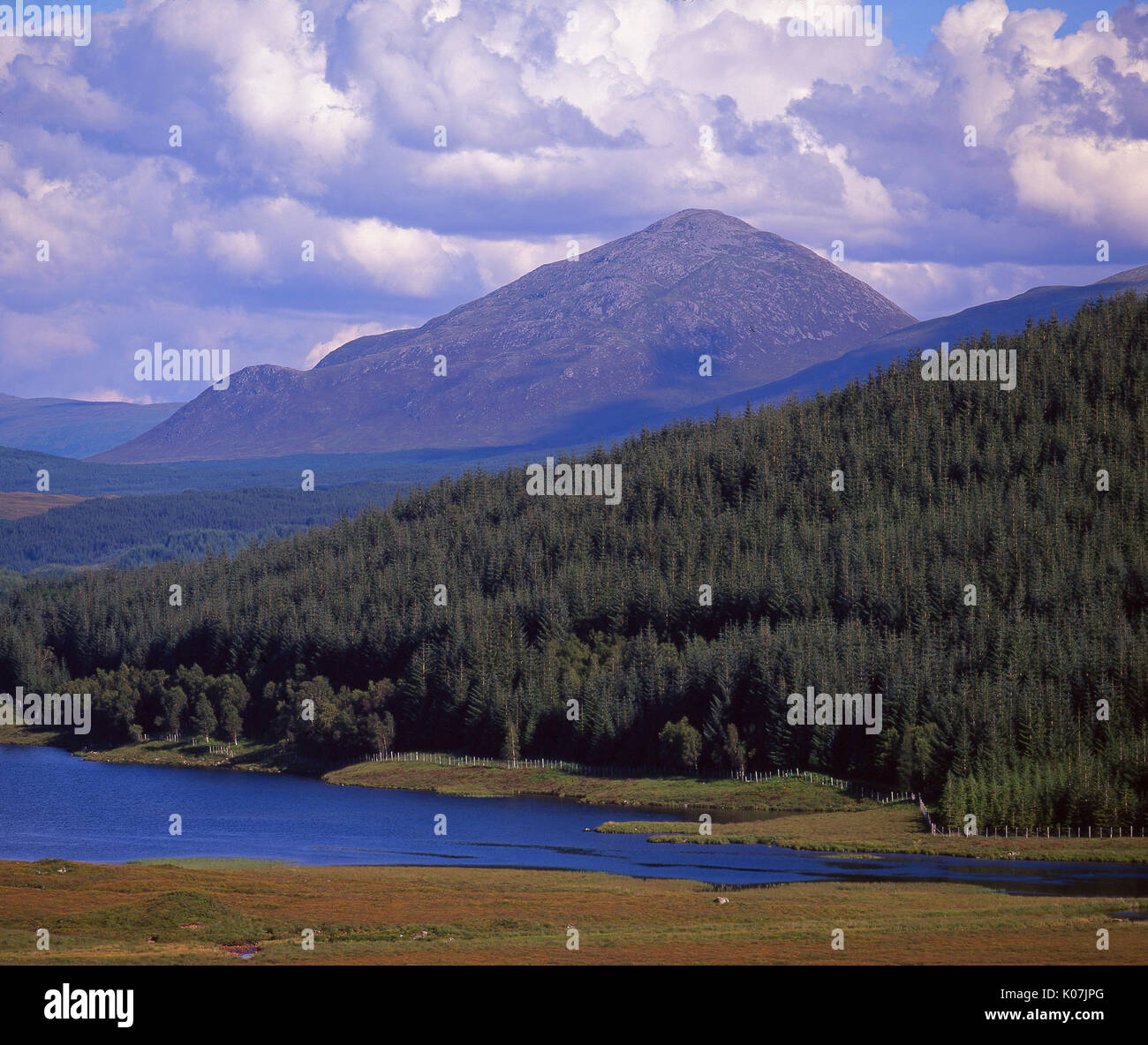 View looking east towards River Garry in peaceful Glen Garry between ...