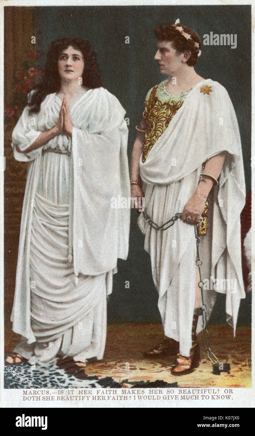 Maud Jeffries and Wilson Barrett in 'The Sign of the Cross' Stock Photo ...