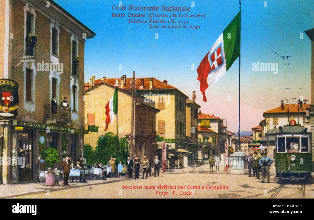 Como - Electric Tram Station and Swiss/Italian Border post Stock Photo ...