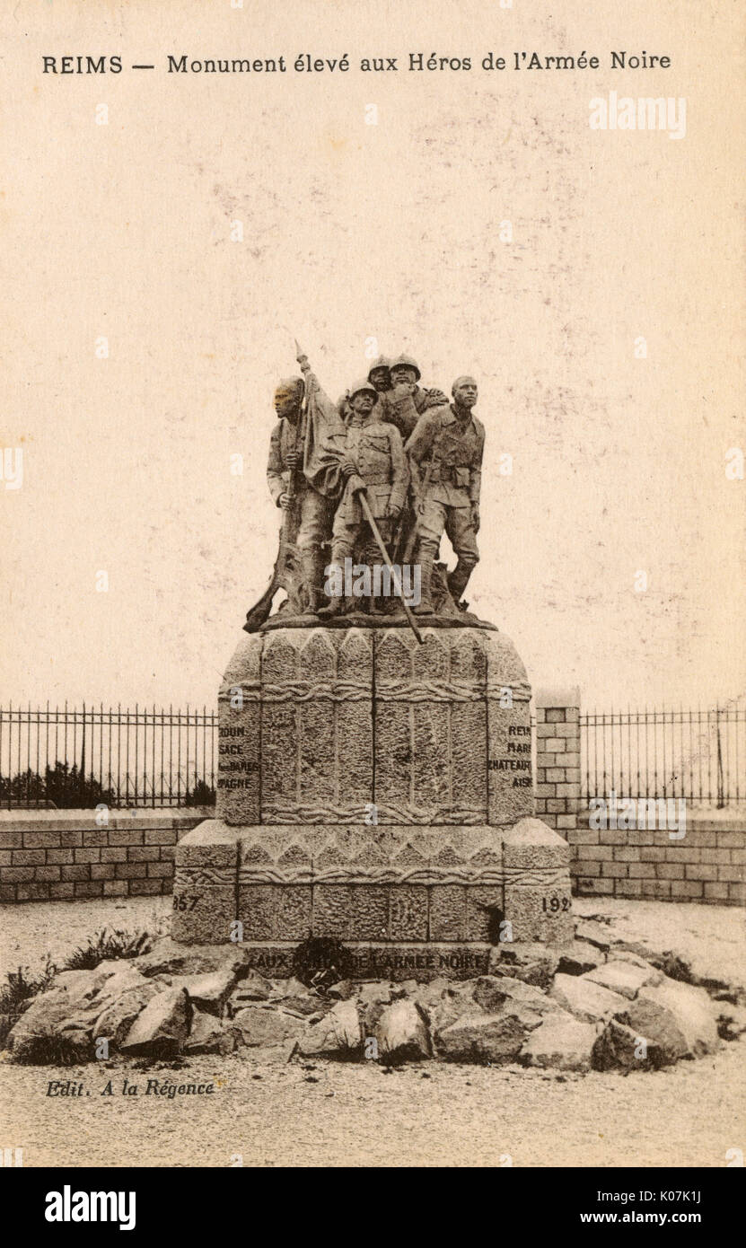 WW1 - Monument in Reims, France French Colonial black troops Stock ...