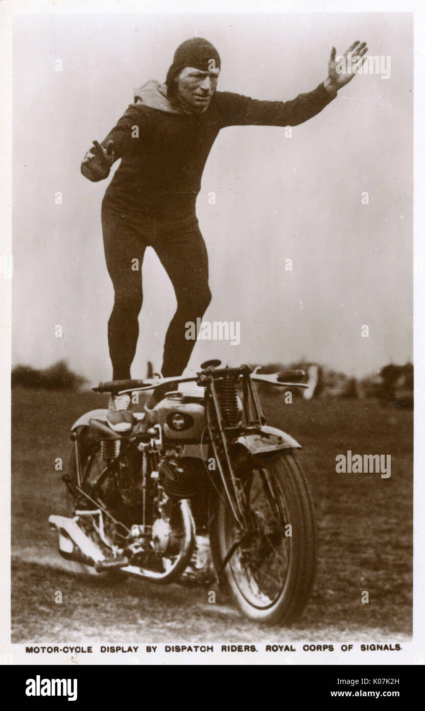 Motorcycle display - Dispatch riders, Royal Corps of Signals Stock ...