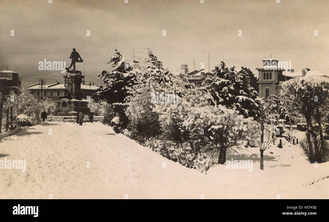 Snow scene, Punta Arenas, Magallanes, Chile, South America Stock Photo ...