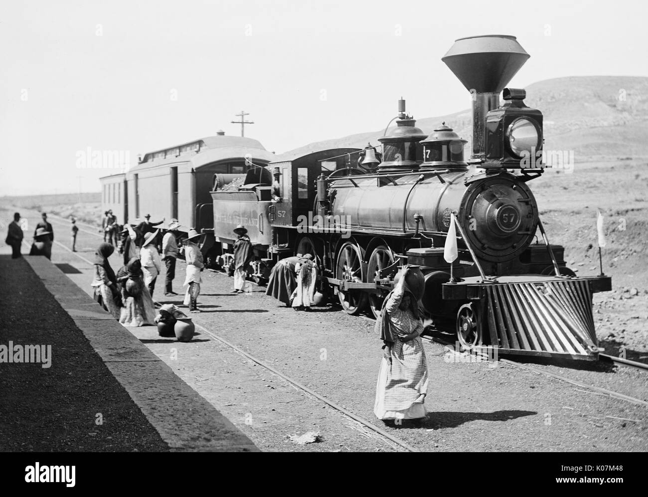 A Mexican Central Railway steam train at station, Mexico Stock Photo ...