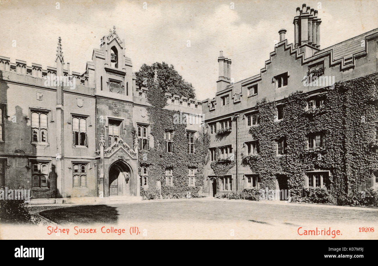 The ivy-clad walls of Sidney Sussex College, Cambridge Stock Photo - Alamy