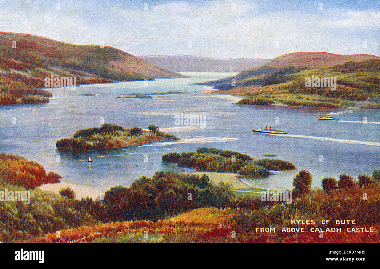 Kyles of Bute from above Caladh Castle - Scotland Stock Photo - Alamy