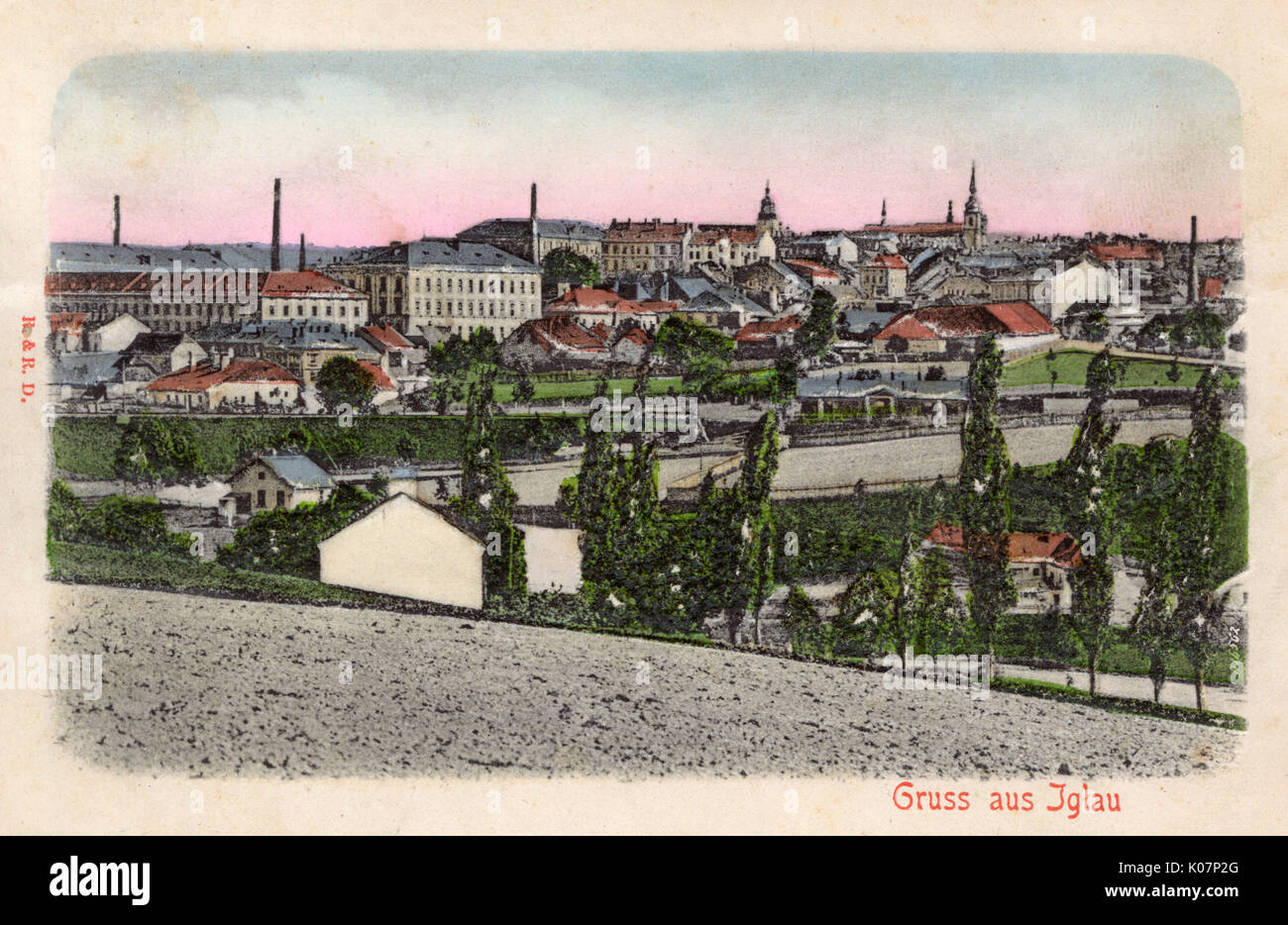 Greetings postcard from Iglau (Jihlava), Czech Republic Stock Photo - Alamy