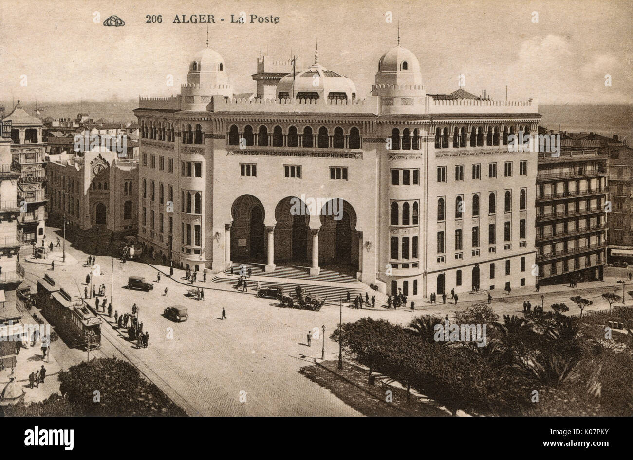 Aerial view of Post Office, Algiers, Algeria Stock Photo - Alamy