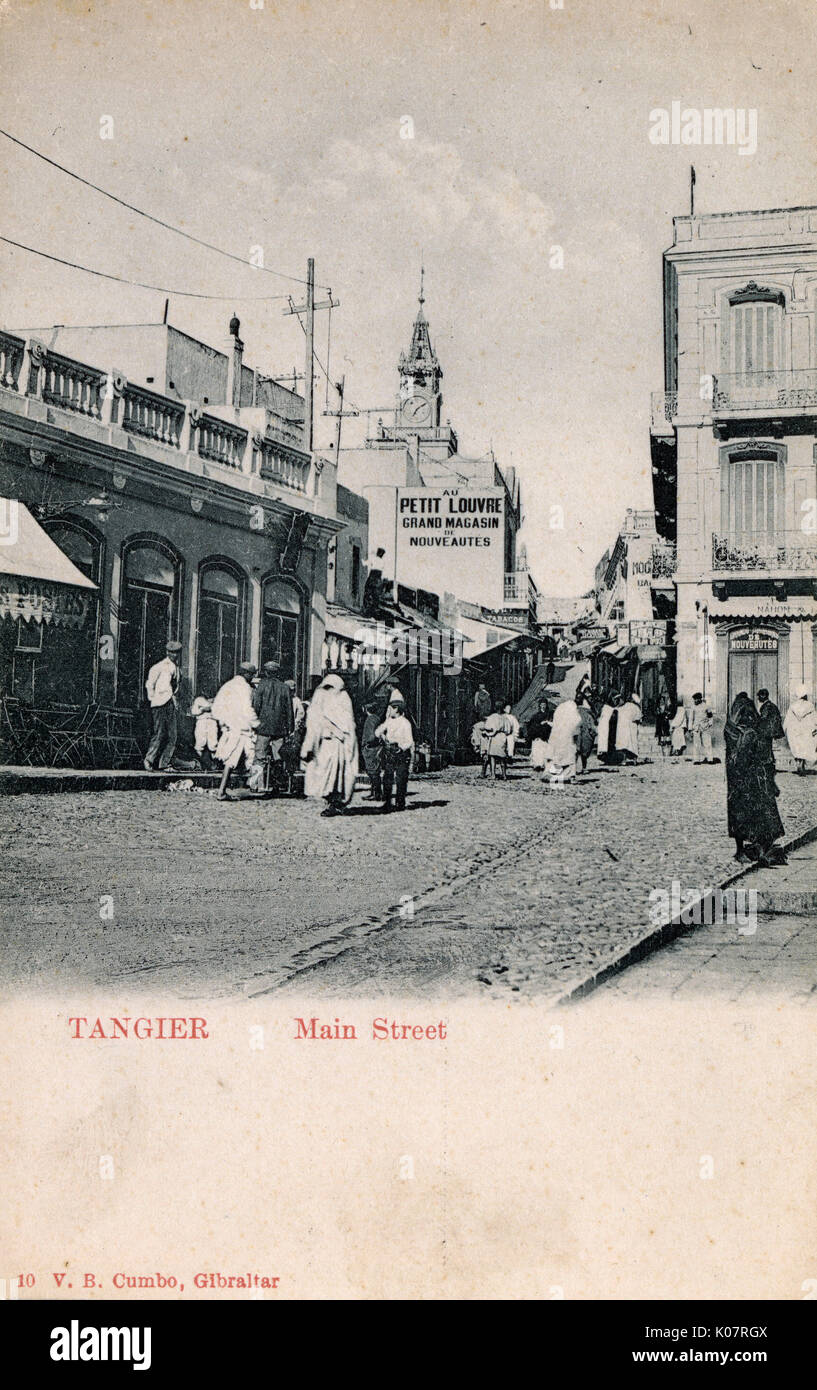 Main Street in Tangier (Tangiers), Morocco Stock Photo - Alamy
